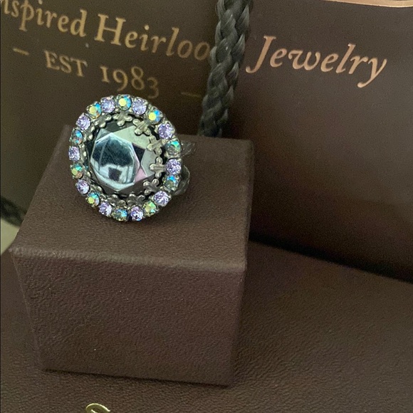 Sorrelli | Jewelry | Sorrelli Silver Double Halo Cocktail Ring With ...